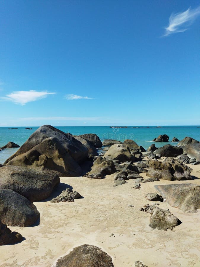 Wonderful Beach with Many Stones at Day Stock Photo - Image of stones ...