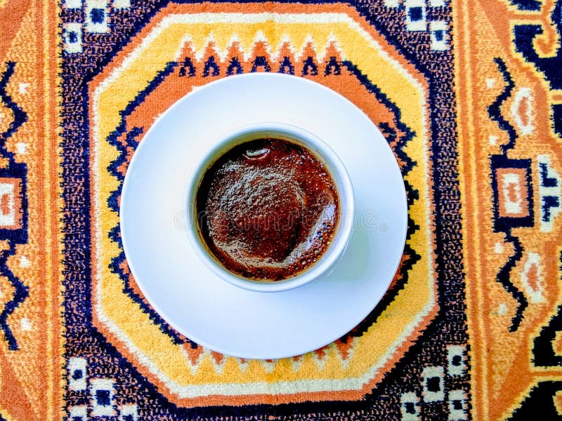 Wonderful Black Coffee on the Carpet Stock Photo - Image of food ...