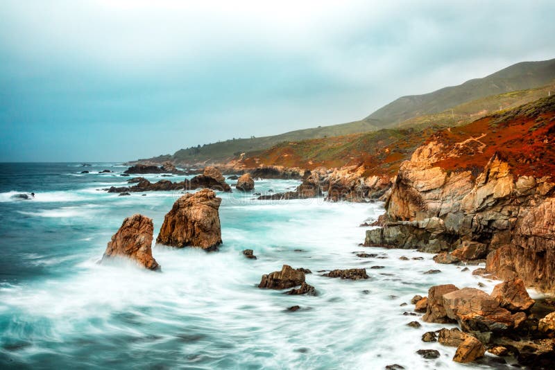 Wonderful California Coast in Spring, Big Sur, CA Stock Image - Image ...