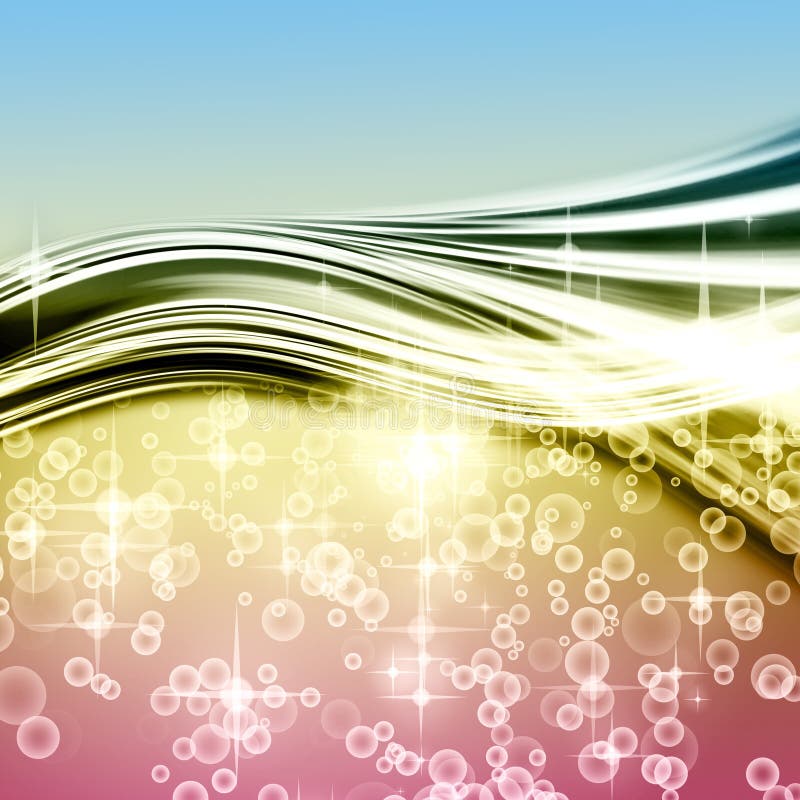 Wonderful Christmas Wave Design with Glowing Stars Stock Illustration ...