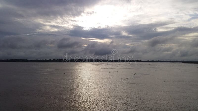 Cloudy Sky on the Amazon River Stock Photo - Image of reaching, forest ...