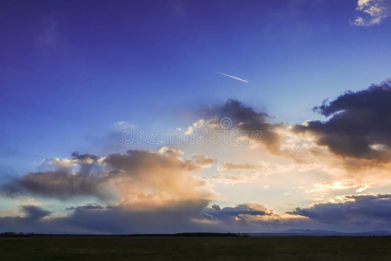 Wonderful Colorful Clouds on Blue Sky after Rain and Storm Stock Image ...