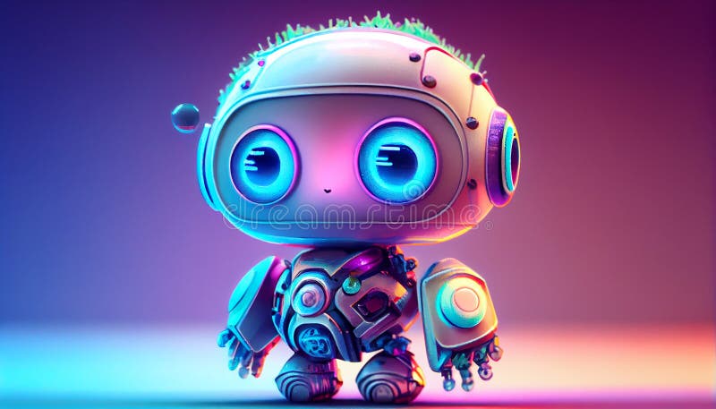 A Wonderful Cute-robotics-Image-created Stock Illustration ...