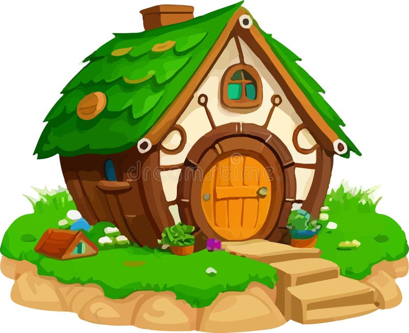 Wonderful and Cuteness Dwarf and Hobbit House Stock Vector ...