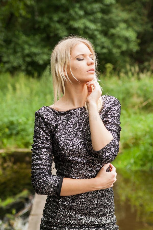 Wonderful Evening Gown for the Beautiful Model S Stock Photo - Image of ...