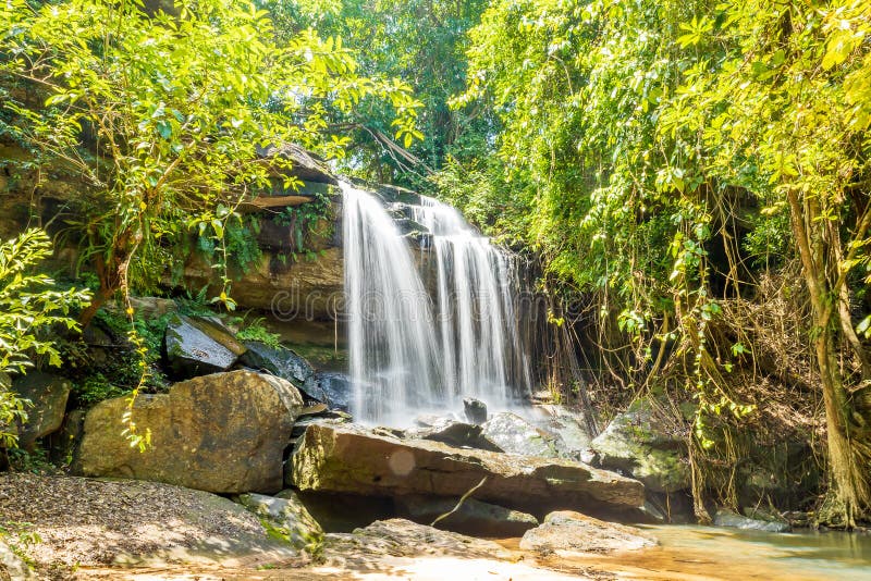 Wonderful Freshwater Waterfall in the Forest. Stock Photo - Image of ...