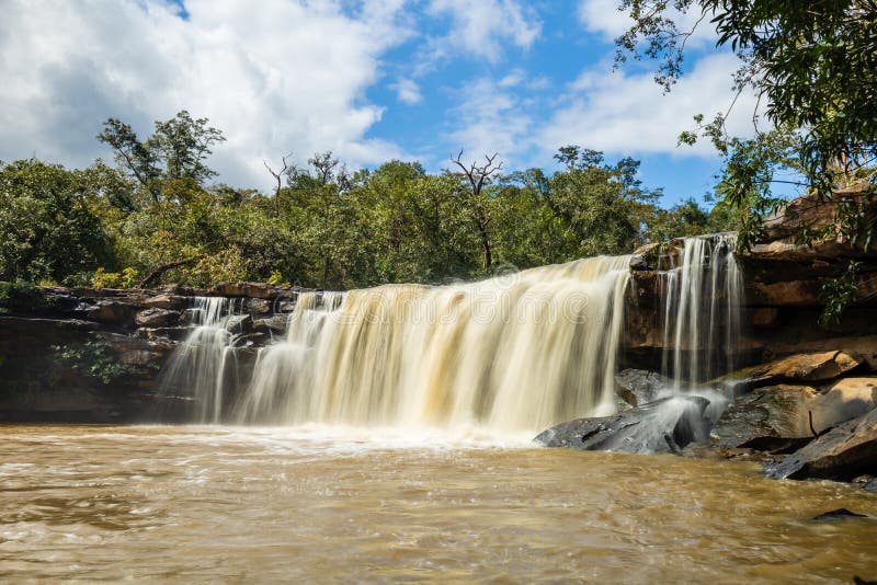 Wonderful Freshwater Waterfall in the Forest, View of the Waterfall in ...