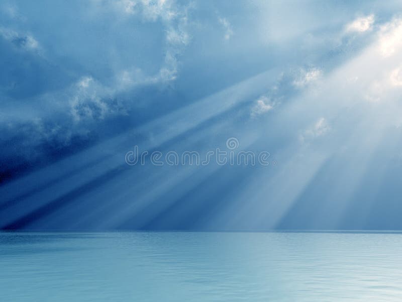 Wonderful god rays stock illustration. Illustration of ocean - 5876341
