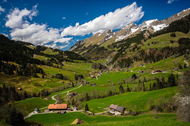 Wonderful Idyllic Valley in Switzerland Stock Image - Image of mountain ...