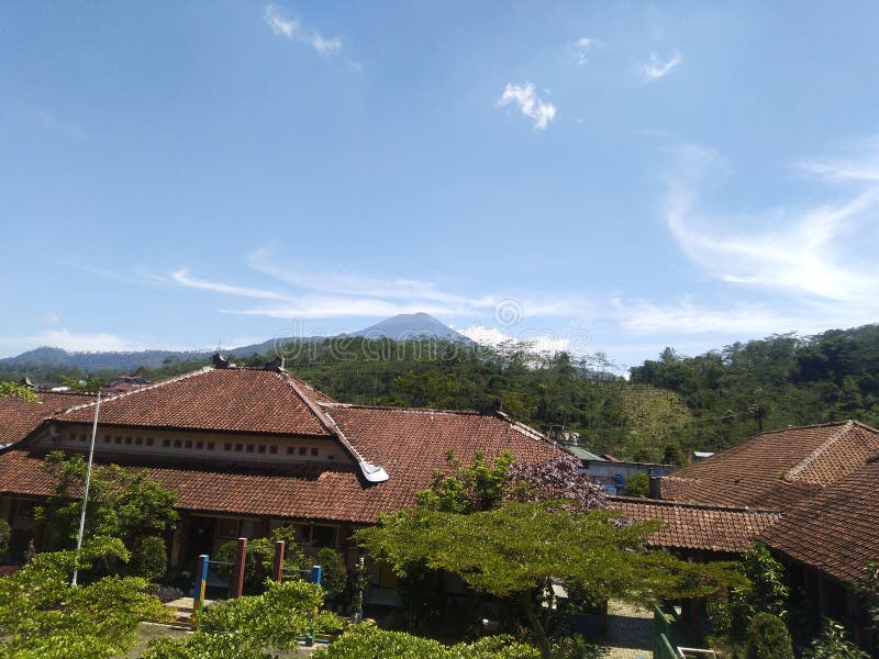Wonderful Landskap Slamet Mountain Stock Image - Image of flower ...