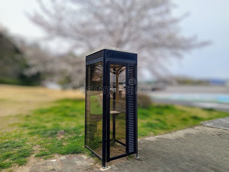Wonderful Public Telephone on the Street Stock Image - Image of green ...