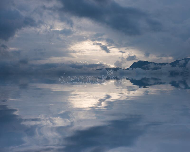 Wonderful Sky Clouds and Lake Reflection Stock Photo - Image of spring ...