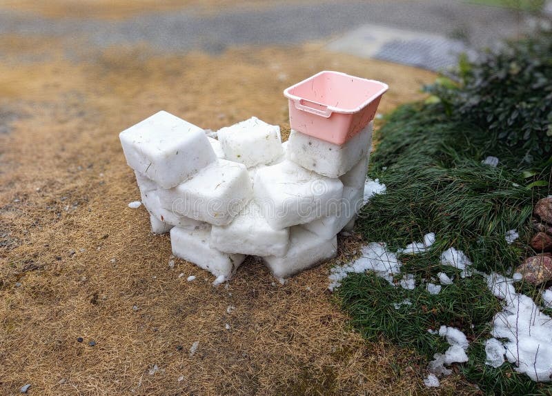 Wonderful Snow Bricks for Making a Snow House Stock Image - Image of ...