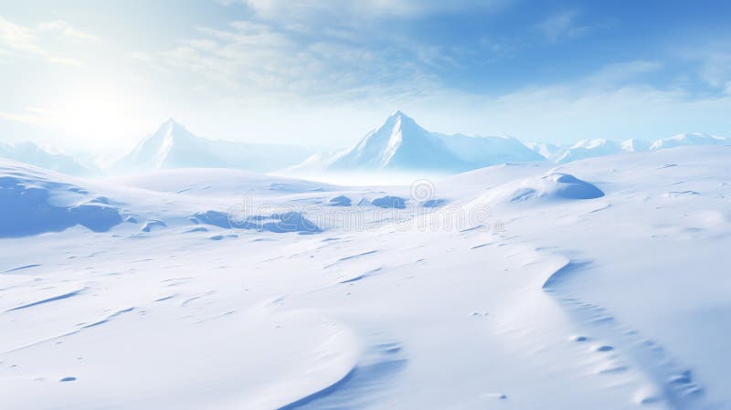 Wonderful Snow Landscape, White Blue Style Stock Illustration ...