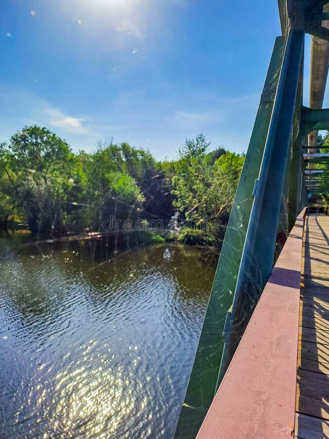 Wonderful Spider Web Architecture on a Bridge Over a River Berunka ...