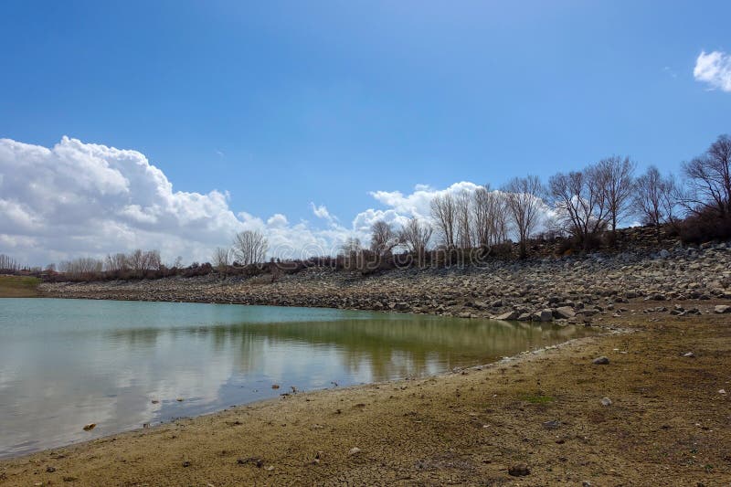 Wonderful Spring Landscape of Sky Lake and Clouds,clouds Reflecting in ...