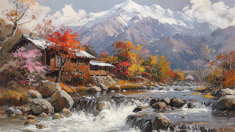 A Wonderful Spring Scene in the Mountains Stock Image - Image of flora ...