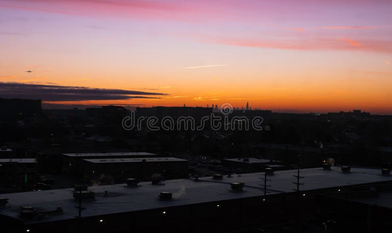 Wonderful Sunrise on a Cold Morning in Chicago. Stock Photo - Image of ...