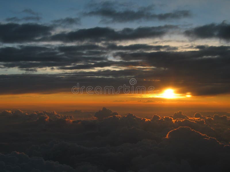 Wonderful Sunset Above the Clouds, Peaceful Meditative Atmosphere Stock ...