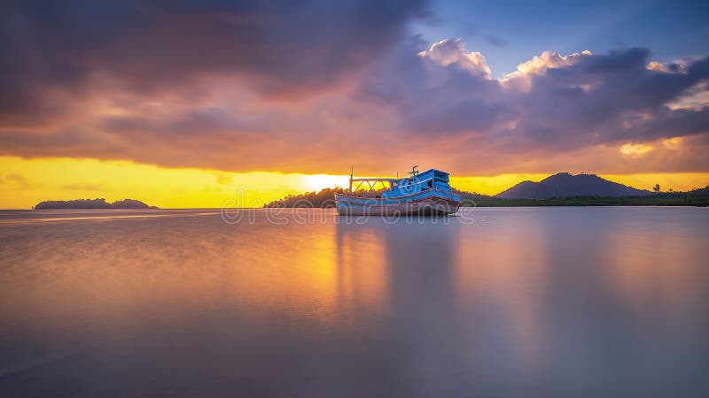 Wonderful Sunset Moment at Barelang Batam Island Stock Photo - Image of ...