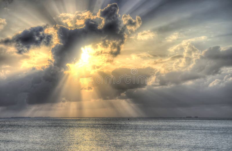 Wonderful Sunset Over the Ocean Stock Photo - Image of scene, ocean ...
