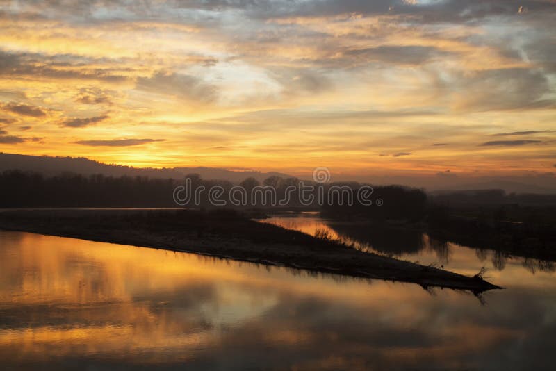Wonderful Sunset Over the River Stock Photo - Image of river, nature ...