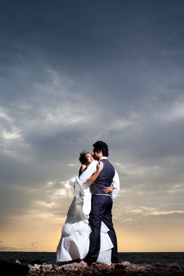 A Wonderful Sunset and a Warm Loving Hug. Stock Photo - Image of female ...