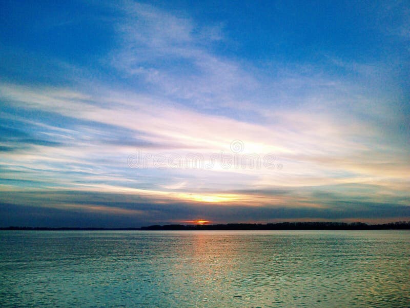 Wonderful Sunset on the Water Stock Image - Image of romance, open ...