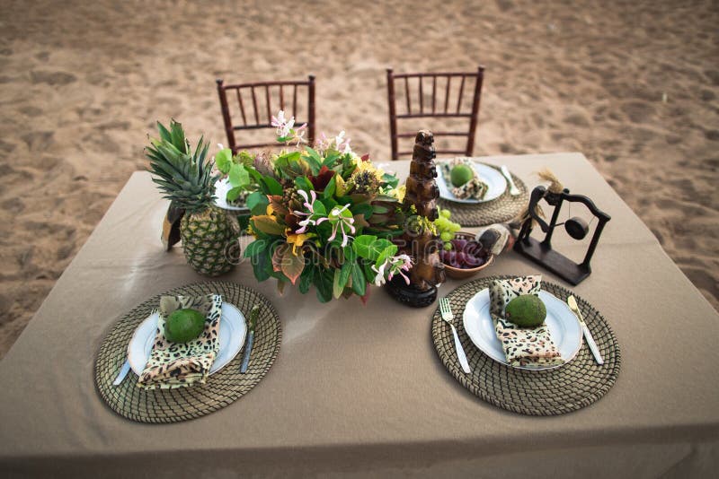 Wonderful Table Setting in African Style Stock Image - Image of festive ...