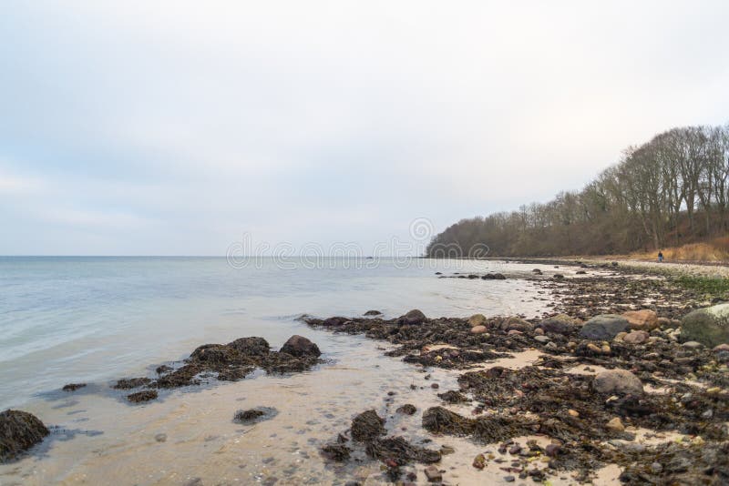 Wonderful View of a Beach with Many Stones on and in the Water Stock ...