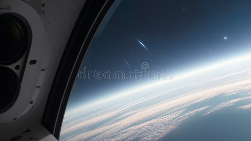 A Wonderful View of the Earth from a Plane Window AI Generative Stock ...