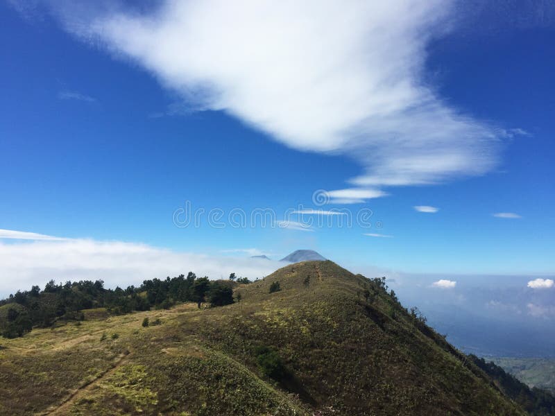 Wonderful View of the Tops of a Mountain in Indonesia Stock Photo ...