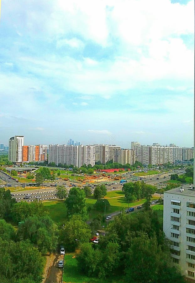Wonderful Views Road Building Trees Sky 2017 Stock Image - Image of ...
