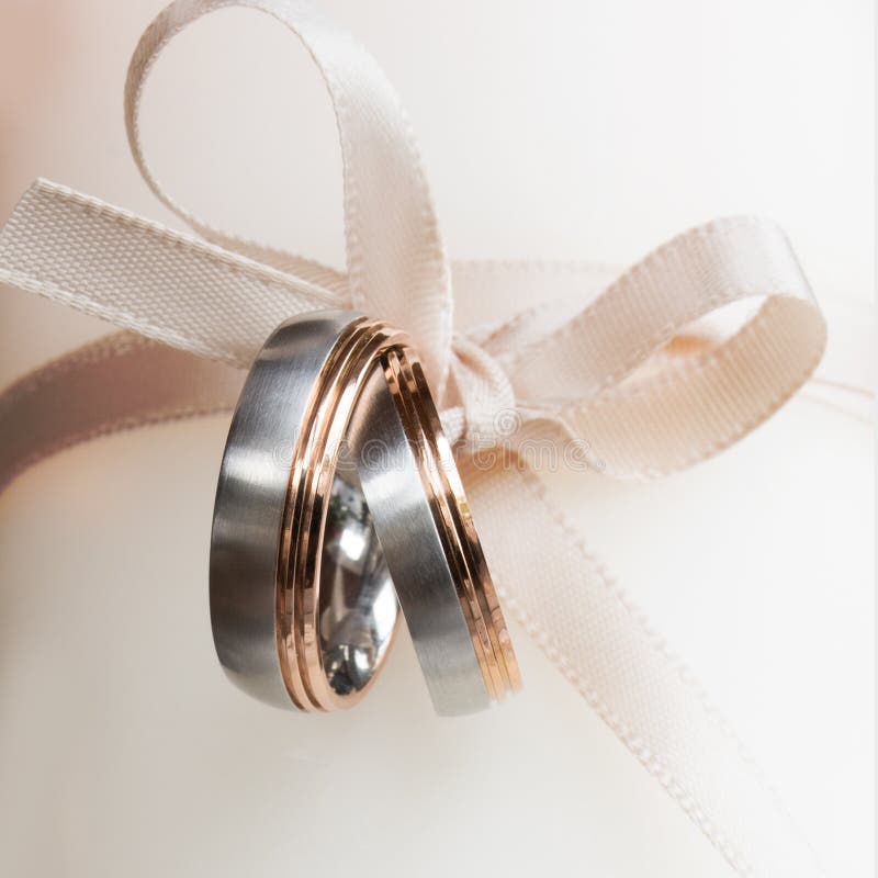 Wonderful Wedding Rings with a Tender Loop Stock Image - Image of ...