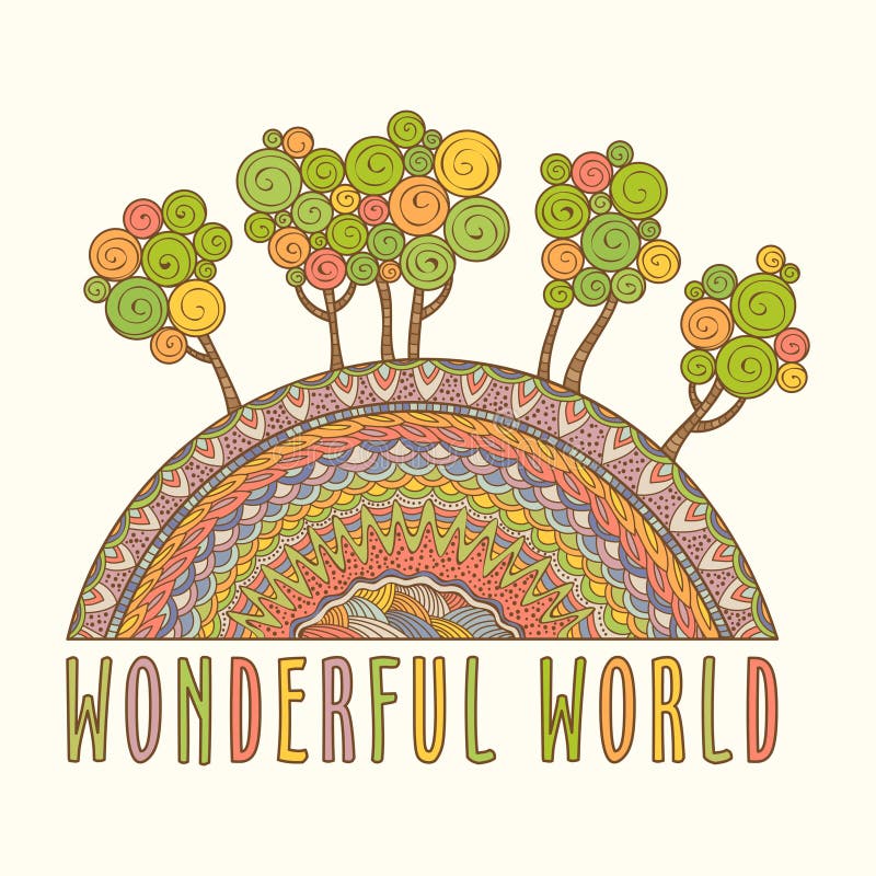 Wonderful World stock vector. Illustration of vector - 42683925