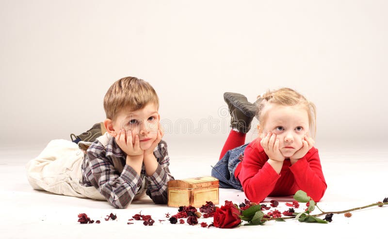 Wondering kids stock photo. Image of pleased, heart, love - 1869428