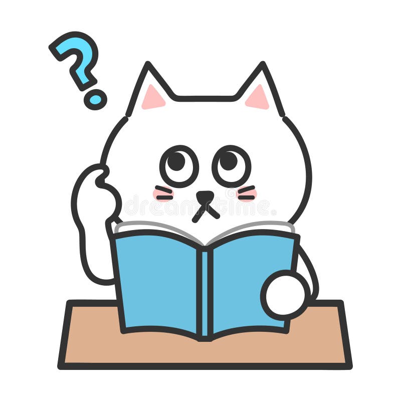 Cute Cat Studying