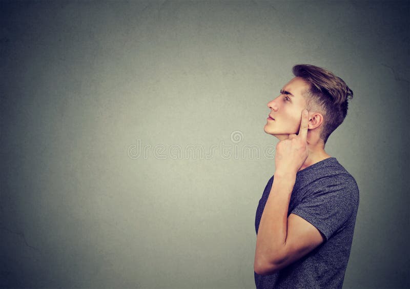 Wondering Young Man in Contemplation Stock Image - Image of inspiration ...