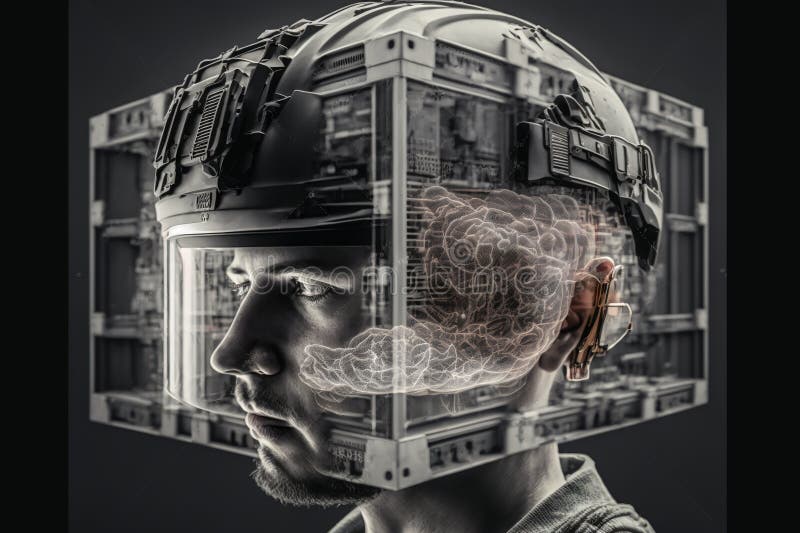 Wondrous Engineer Portrait and Electric Circuit or Wire Pattern Double ...