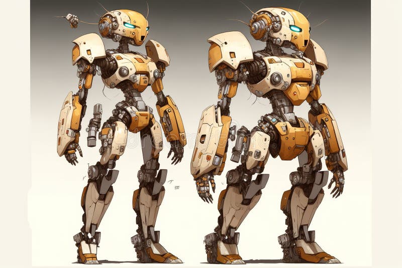 Wondrous Futuristic Sci-fi Humanoid Robot in Battle Suit Character ... Wondrous Futuristic Sci-fi Humanoid Robot in Battle Suit Character ...
