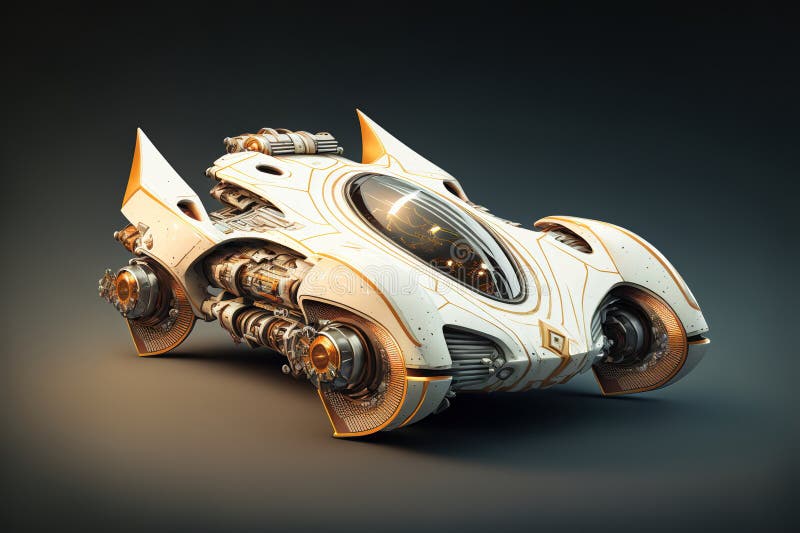 Wondrous Futuristic Small Sci-fi Space Racer with Engine for Space ...