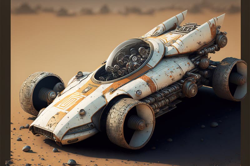Wondrous Futuristic Small Sci-fi Space Racer with Engine for Space ...