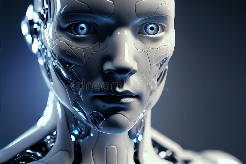 Wondrous Portrait of Artificial Intelligent Humanoid Robot in Skeleton ...
