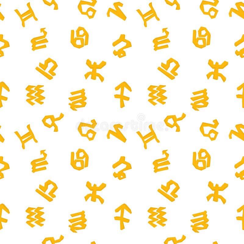 Wonky Style Illustration of 12 Zodiac Signs Stock Vector - Illustration ...