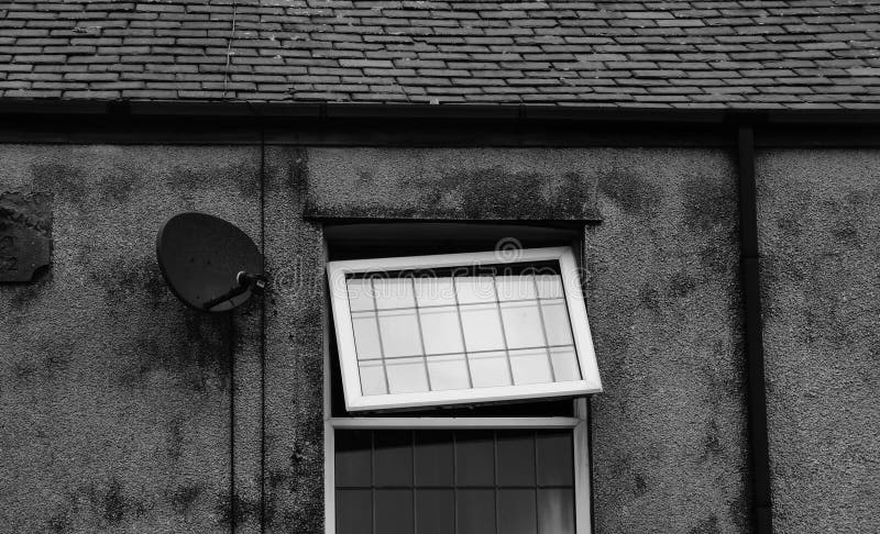 Wonky Window on a Terrace House in Derbyshire Stock Photo - Image of ...