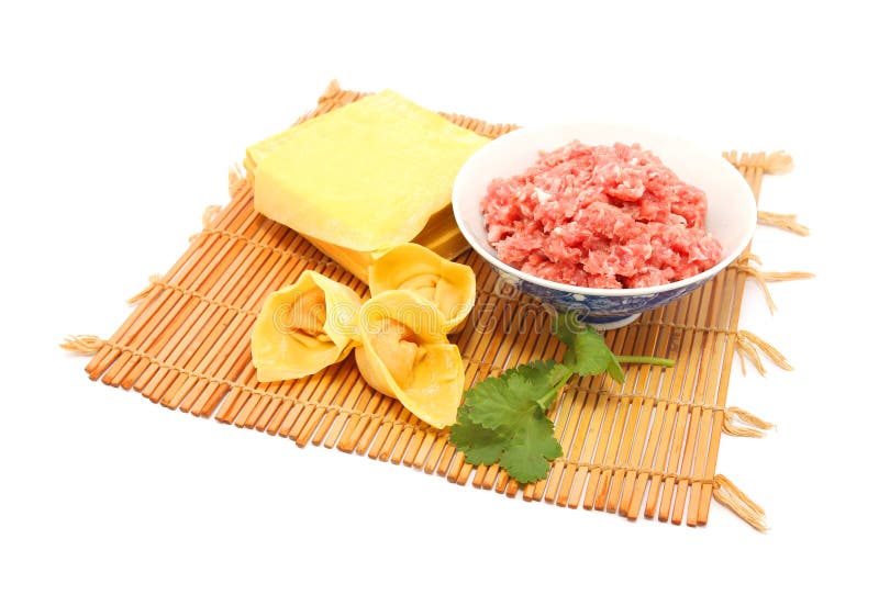 Wonton raw ingredients stock image. Image of mince, preparing - 44887295