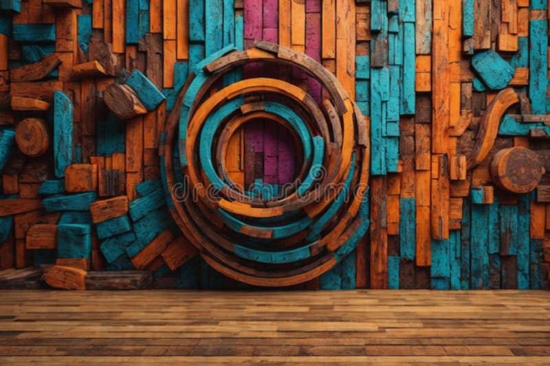 Wood Aged Art Architecture Texture Abstract Block Stack on the Wall for ...