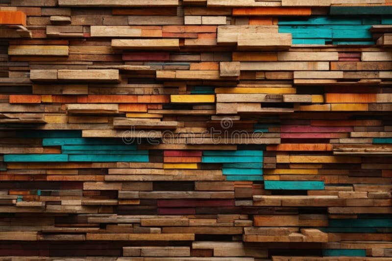 Wood Aged Art Architecture Texture Abstract Block Stack on the Wall for ...