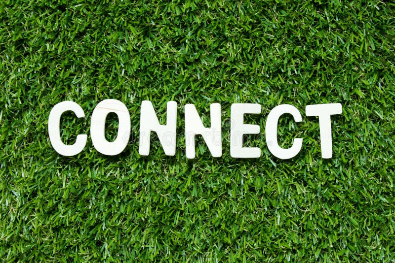 Wood Alphabet in Word Connect on Artificial Green Grass Background ...