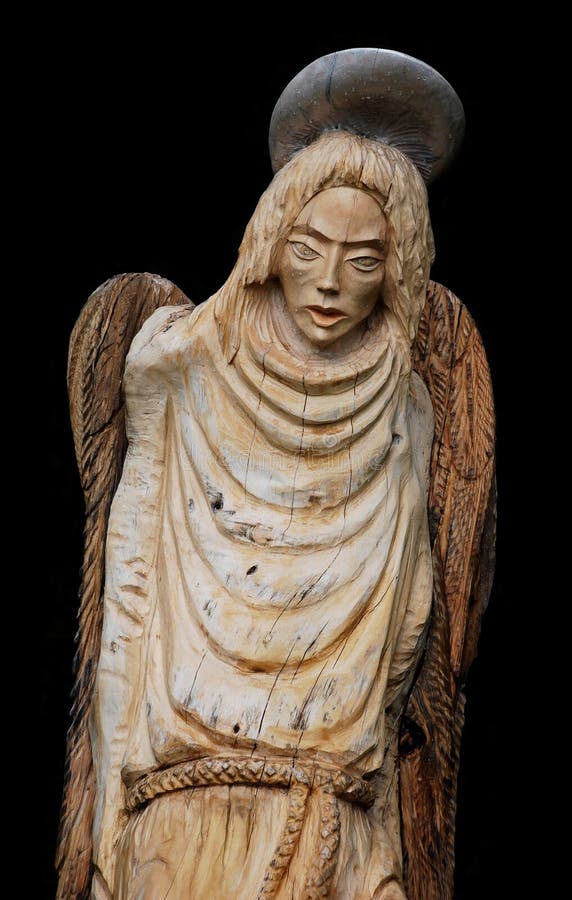 Wood Angel stock photo. Image of gabriel, protection, isolated - 8299954